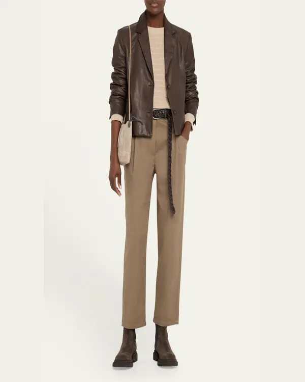 Brunello Cucinelli Cotton Twill Ankle Pants