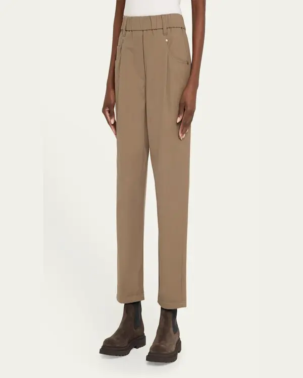 Brunello Cucinelli Cotton Twill Ankle Pants