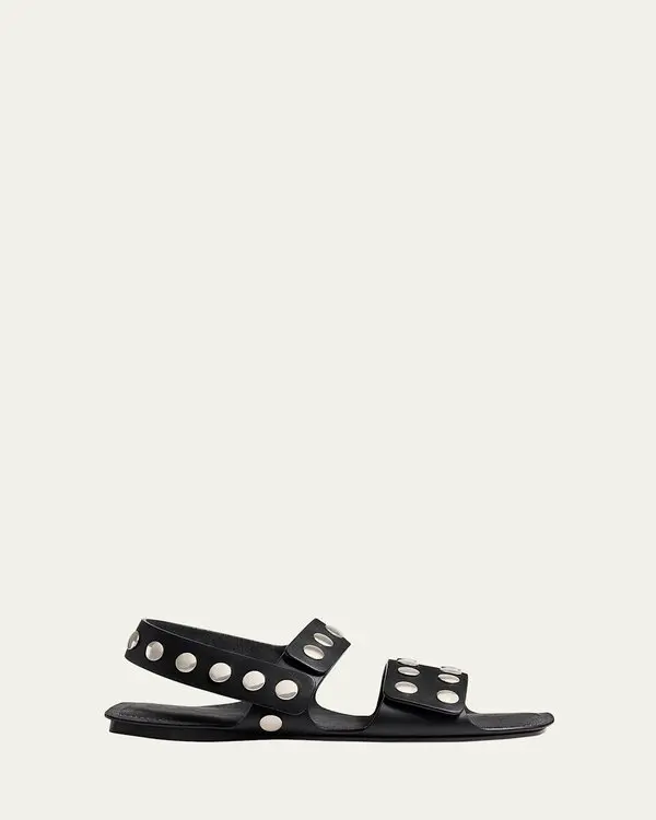 Khaite Boden Studded Leather Sandals - Black