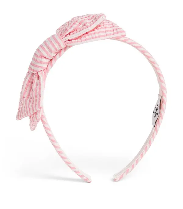 IL GUFO Stripe Bow Headband - Pink
