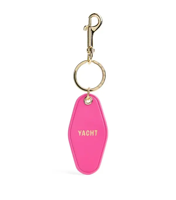 Harrods Leather Yacht Tag Keyring - Pink