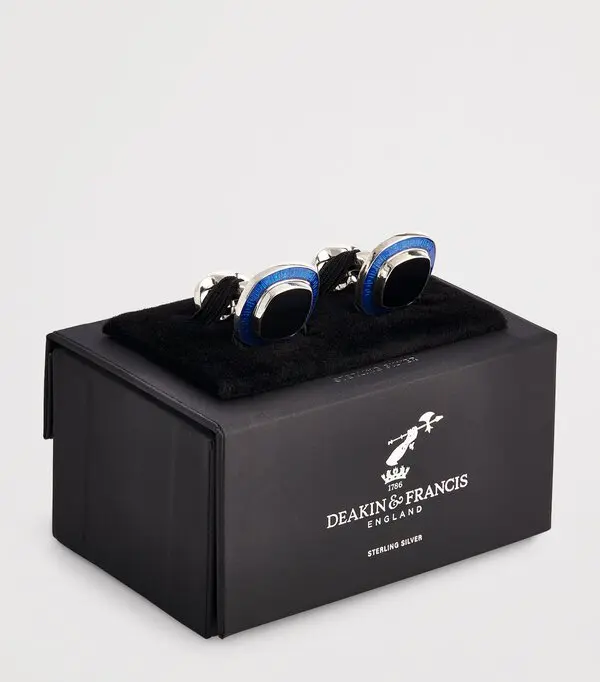 DEAKIN & FRANCIS Sterling Silver Enamel Cufflinks