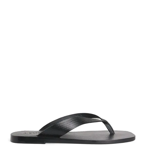 A.emery Leather Kinto Flip Flops - Black
