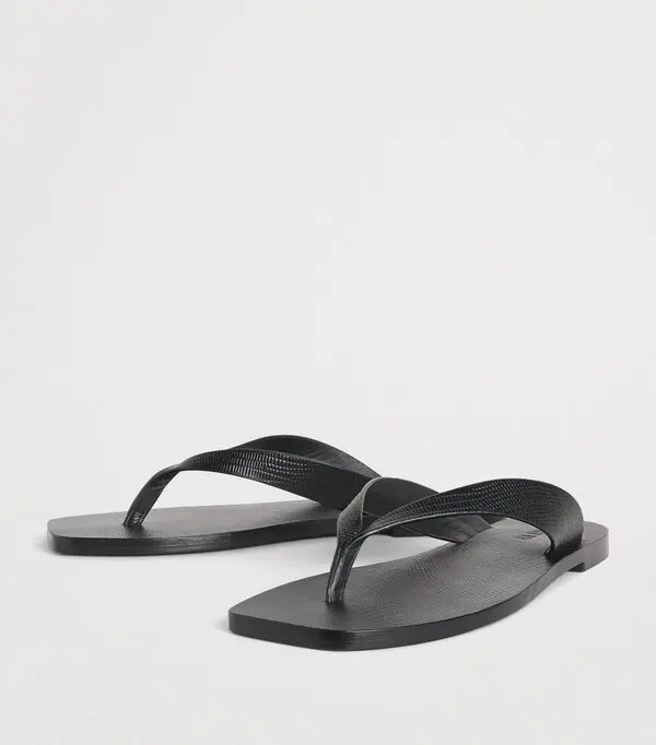 A.emery Leather Kinto Flip Flops - Black