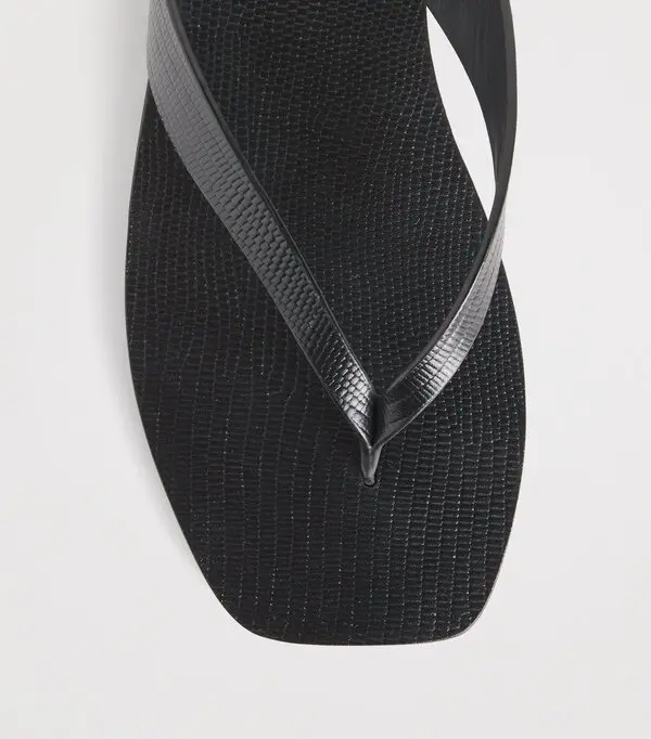 A.emery Leather Kinto Flip Flops - Black