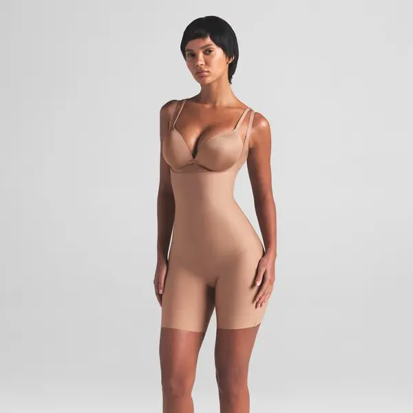 SKIMS Body Core Sculpt Open Bust Mid Thigh Bodysuit - Sienna