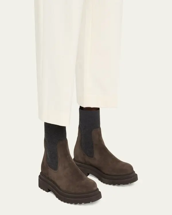 Brunello Cucinelli Suede Chelsea Boots