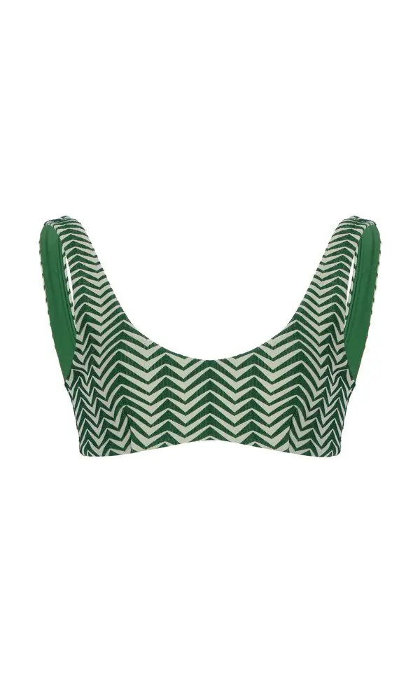 ZULU & ZEPHYR Zig-zag Balconette Bikini Top - Green