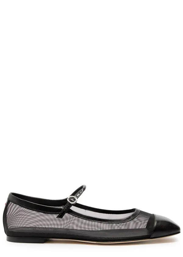 AeydĒ Uma Mesh Leather Mary Jane Flats