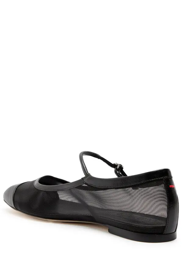 AeydĒ Uma Mesh Leather Mary Jane Flats