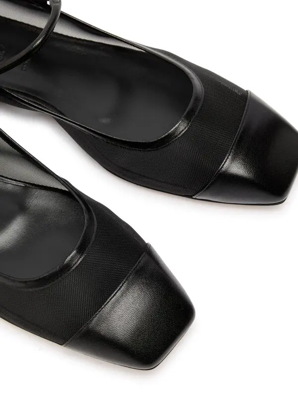 AeydĒ Uma Mesh Leather Mary Jane Flats