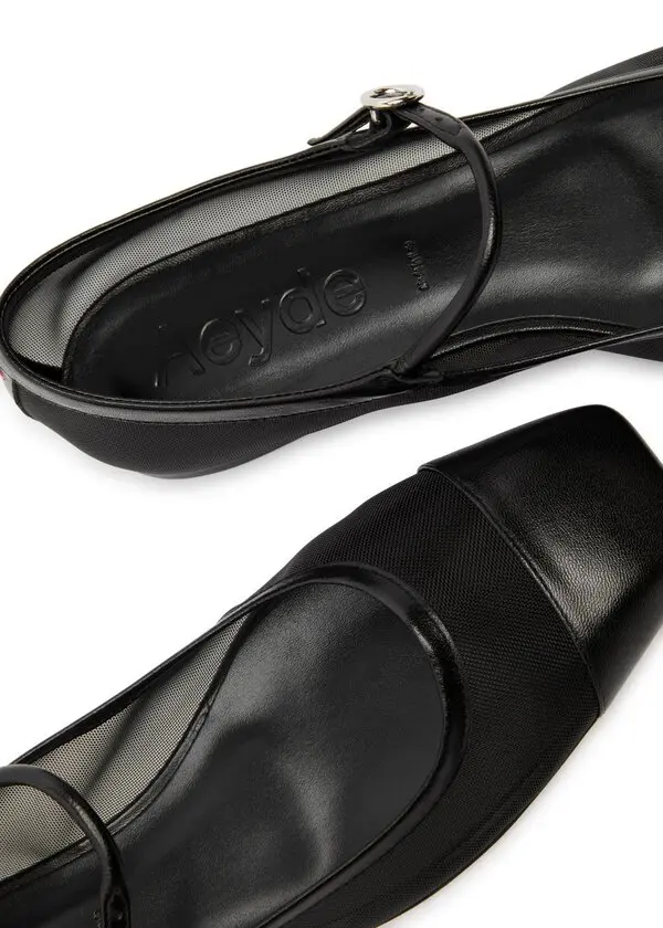 AeydĒ Uma Mesh Leather Mary Jane Flats