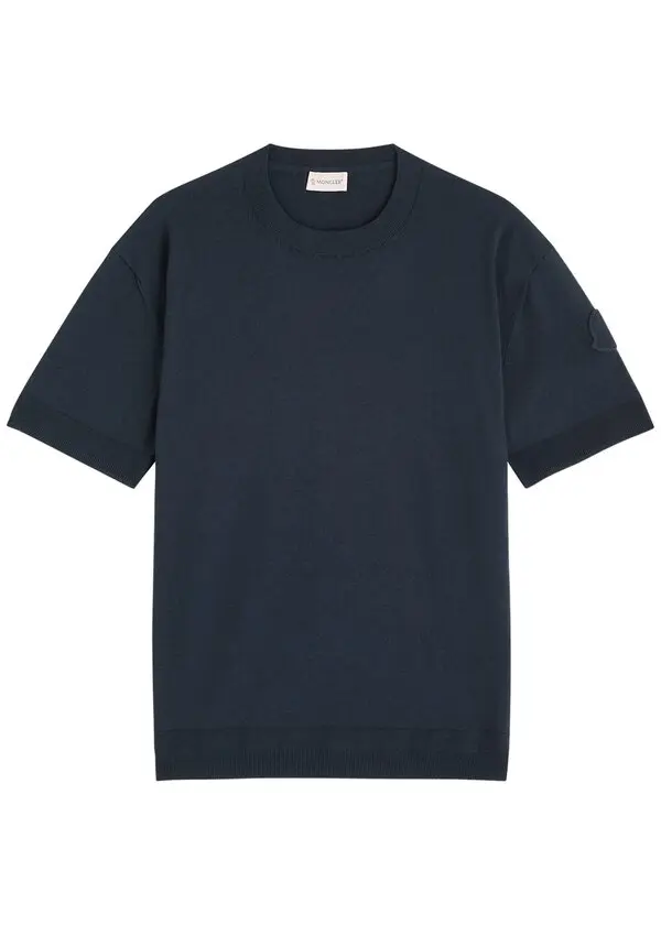 Moncler Knitted Silk-blend T-shirt