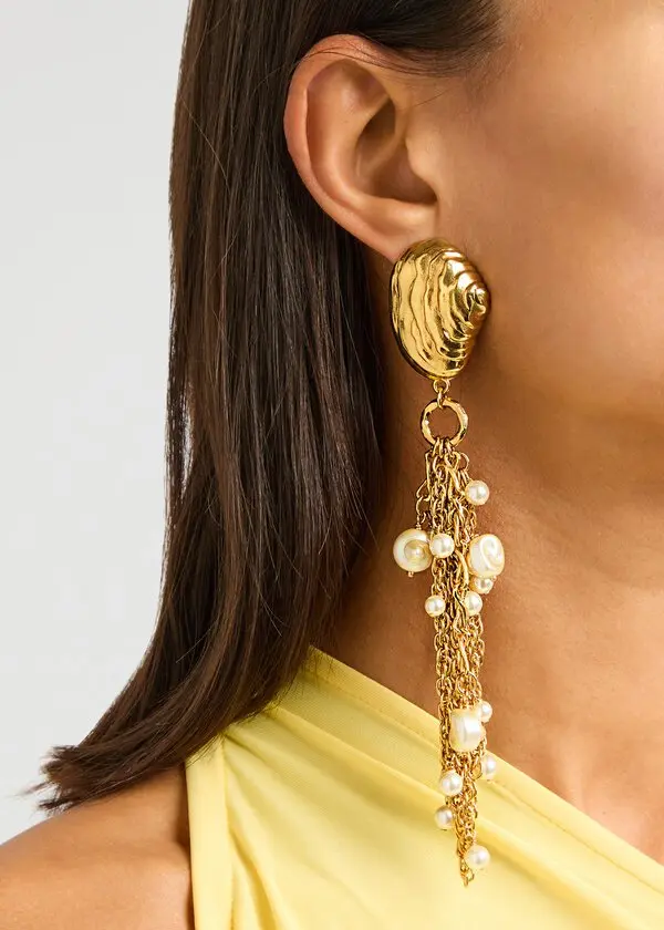 Chloé Shells Embellished Drop Earrings