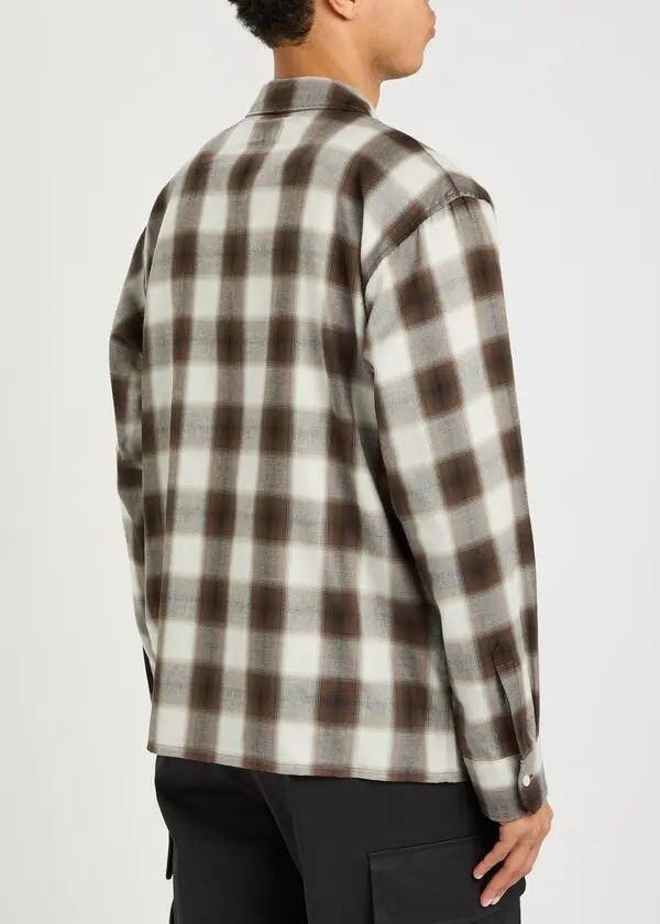 SECOND / LAYER Zip Relaxed Long Sleeve Cotton-blend Shirt