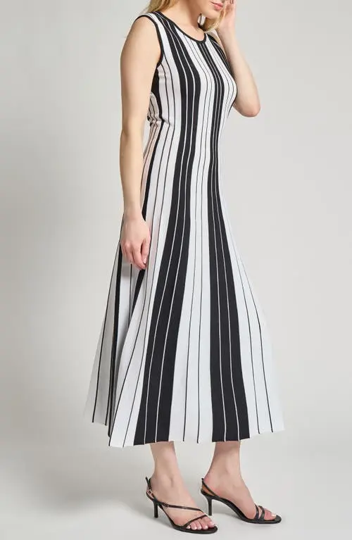 Misook Stripe Midi Dress