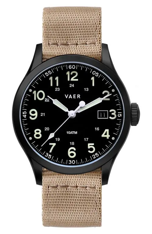VAER S5 Tactical Field Strap Watch - Black