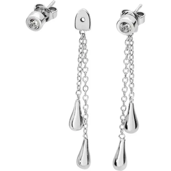 LUCY QUARTERMAINE Removable Drop Earrings With White Topaz - Sterling Silver