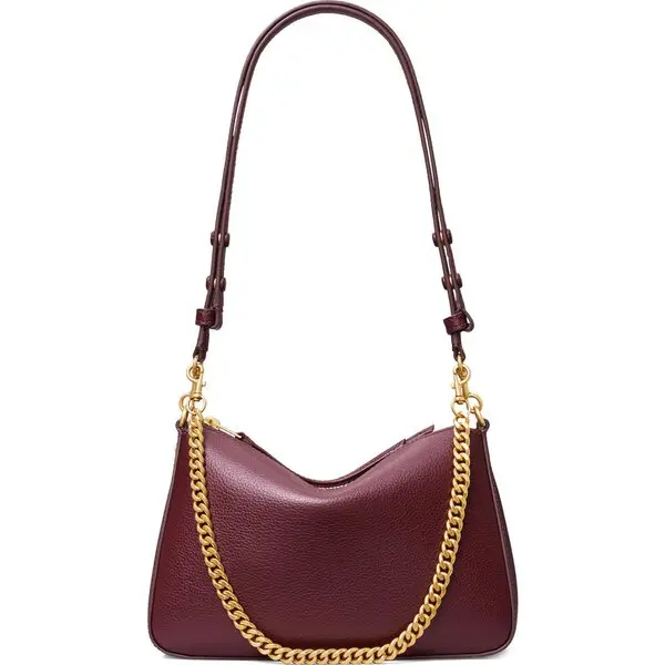 Tory Burch Small Perry Leather Shoulder Bag - Beetle Berry