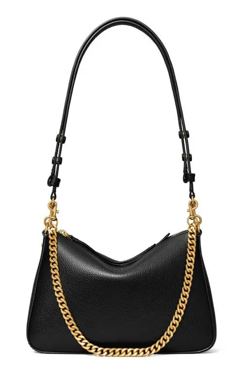 Tory Burch Small Perry Leather Shoulder Bag - Black