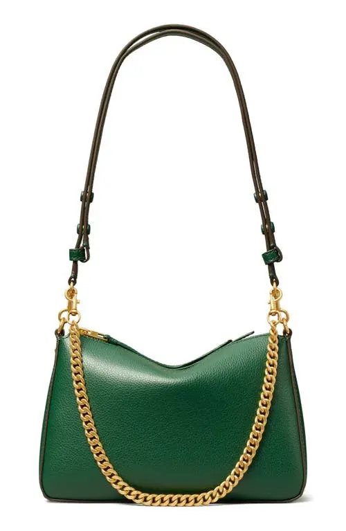 Tory Burch Small Perry Leather Shoulder Bag - Dark Kale