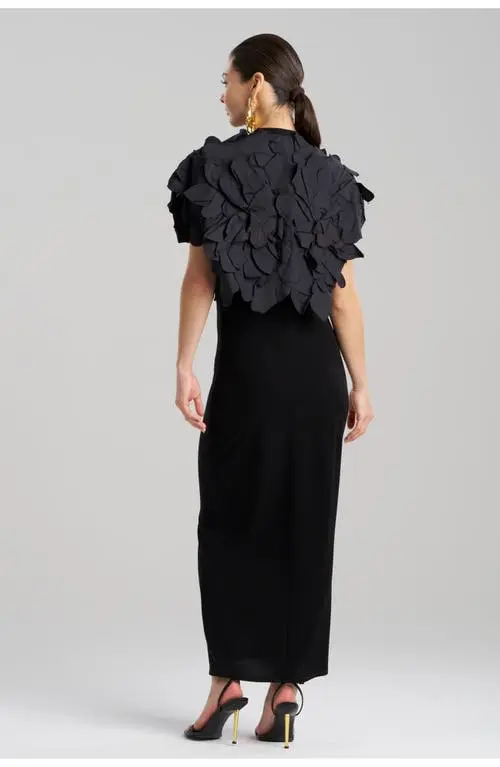 Natori Tech Cotton Taffeta Bolero With Floral Embroidery