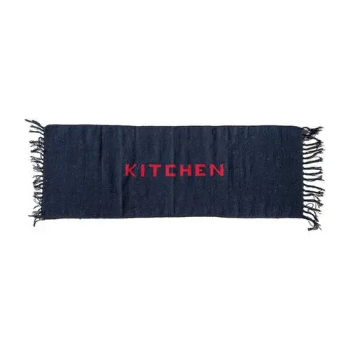 PUEBCO Handloomed Recycle Yarn Kitchen Mat - Blue
