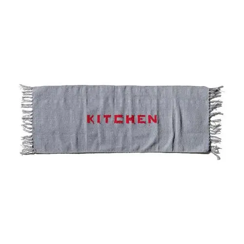 PUEBCO Handloomed Recycle Yarn Kitchen Mat - Light Grey