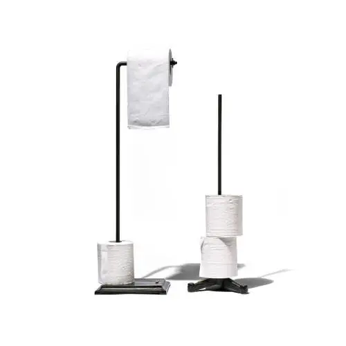 PUEBCO Toilet Paper Holder - Black Straight