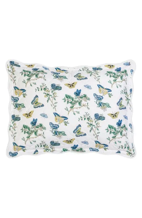 MATOUK Baudin Butterfly Quilted Sham - Prussian Blue