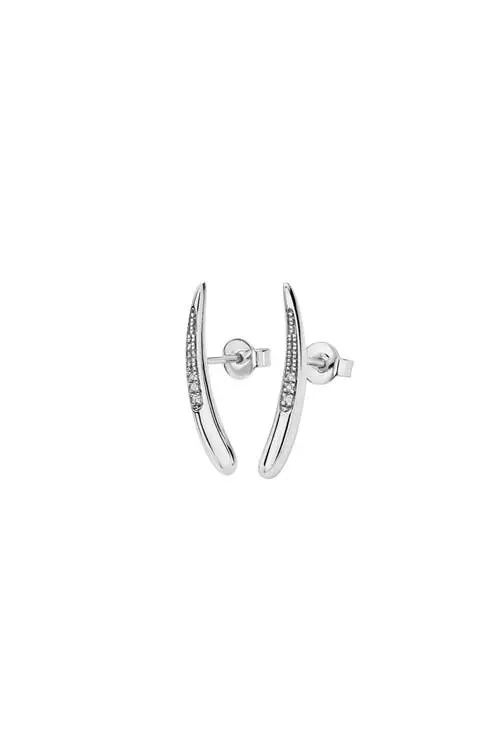 LUCY QUARTERMAINE Skinny Drip Long Stud Earrings - Sterling Silver