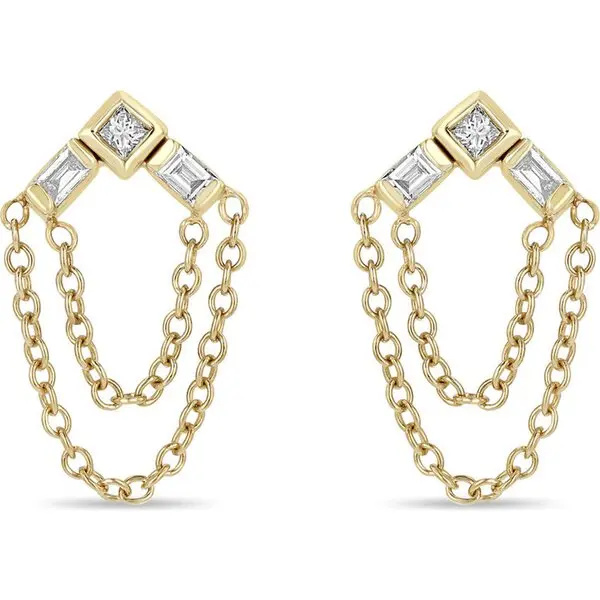 Zoe Chicco Paris 14k Gold & Diamond Drop Earrings - 14k Yellow Gold