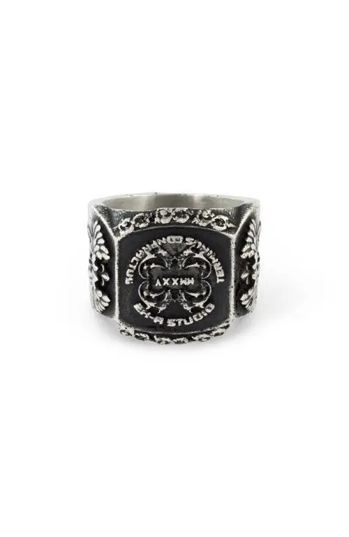 EX-A STUDIO Embossed Ring - Sterling Silver