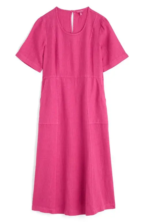 SEASALT CORNWALL Grass Wave Linen Midi Dress - Tulip