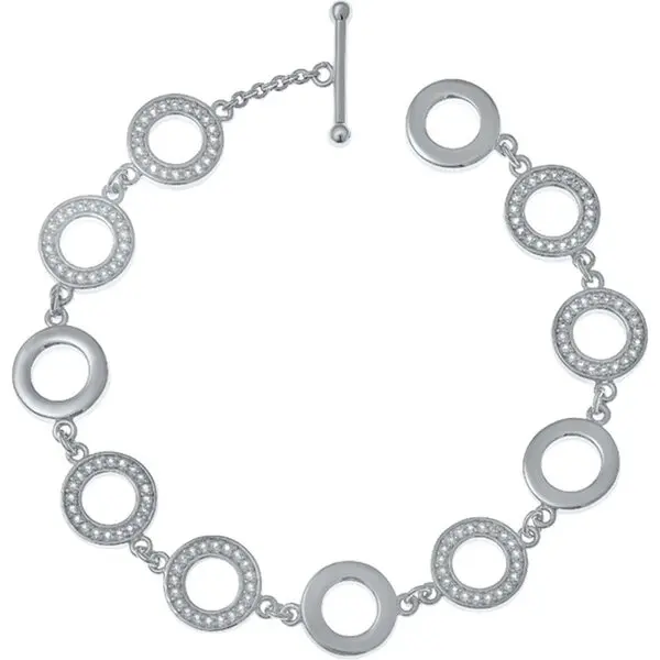 LUCY QUARTERMAINE Art Deco Halo Link Bracelet - Sterling Silver
