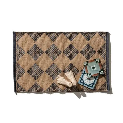 PUEBCO Tile Patterned Jute Mat