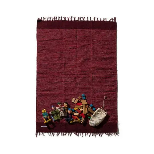 PUEBCO Handloomed Recycled Yarn Rug - Burgundy