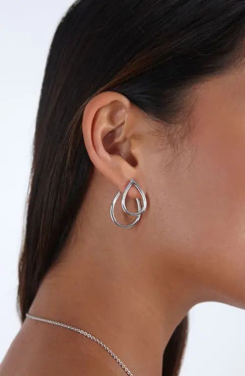 LUCY QUARTERMAINE Double Petal Drop Earrings - Sterling Silver