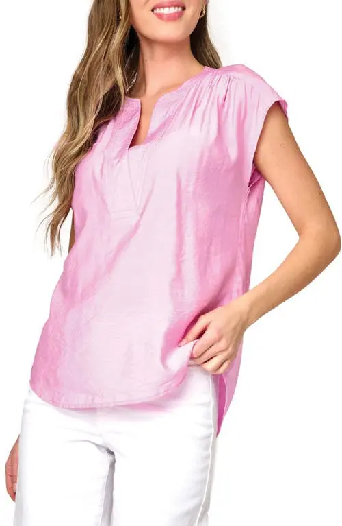 GIBSONLOOK Split Neck High-low Top - Solid Lilac