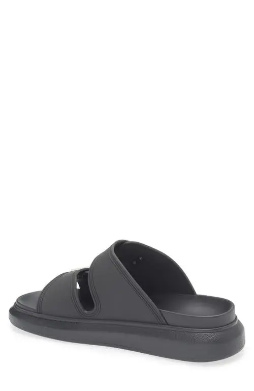 Alexander McQueen Oversized Hybrid Slide Sandal - Black/ Silver