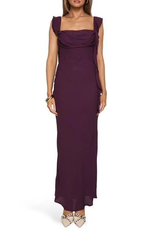 Princess Polly Lanai Ruffle Sleeveless Maxi Dress - Plum