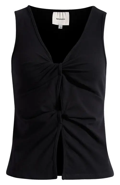 REFORMATION Tefi Twist Cutout Tank - Black