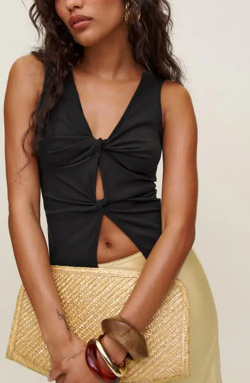 REFORMATION Tefi Twist Cutout Tank - Black