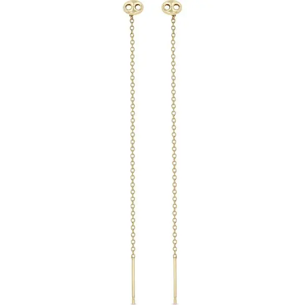 Zoe Chicco 14k Gold Puffer Mariner Link Drop Earrings - 14k Yellow Gold