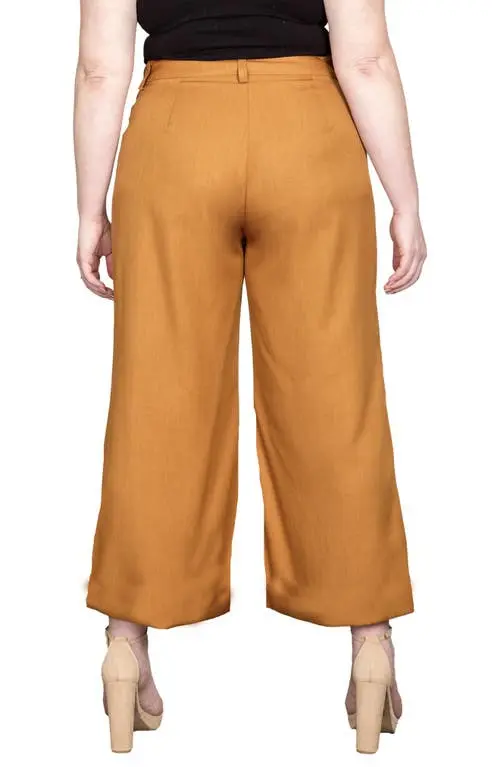 STANDARDS & PRACTICES Crop Wide Leg Trousers - Khaki
