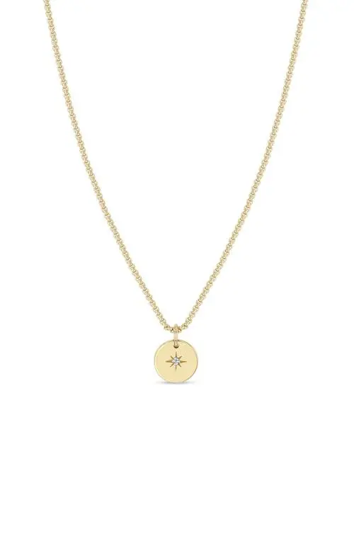 Zoe Chicco 14k Gold Necklace With Diamond Pendant - 14k Yellow Gold