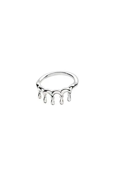 LUCY QUARTERMAINE Waterfall Five Drip Ring - Sterling Silver