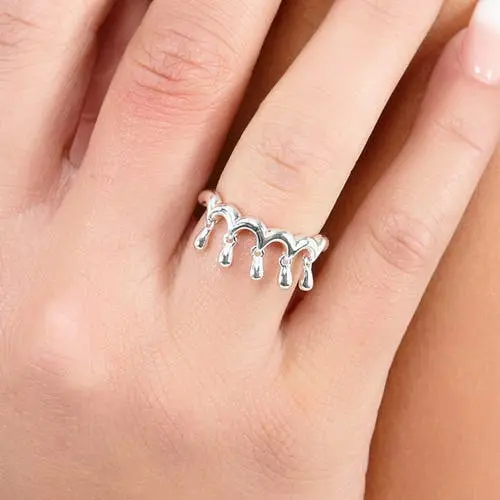 LUCY QUARTERMAINE Waterfall Five Drip Ring - Sterling Silver