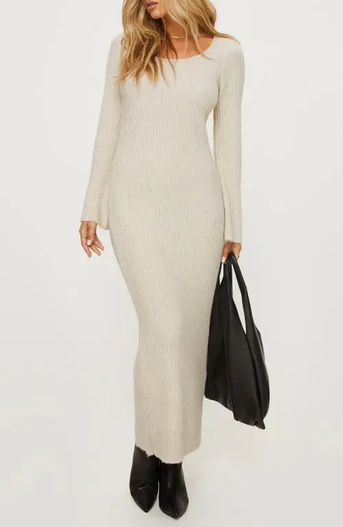 Princess Polly Malletti Long Sleeve Rib Maxi Sweater Dress