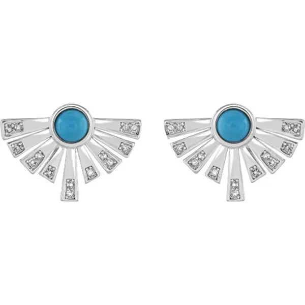 LUCY QUARTERMAINE Egyptian Turquoise Stud Earrings - Sterling Silver